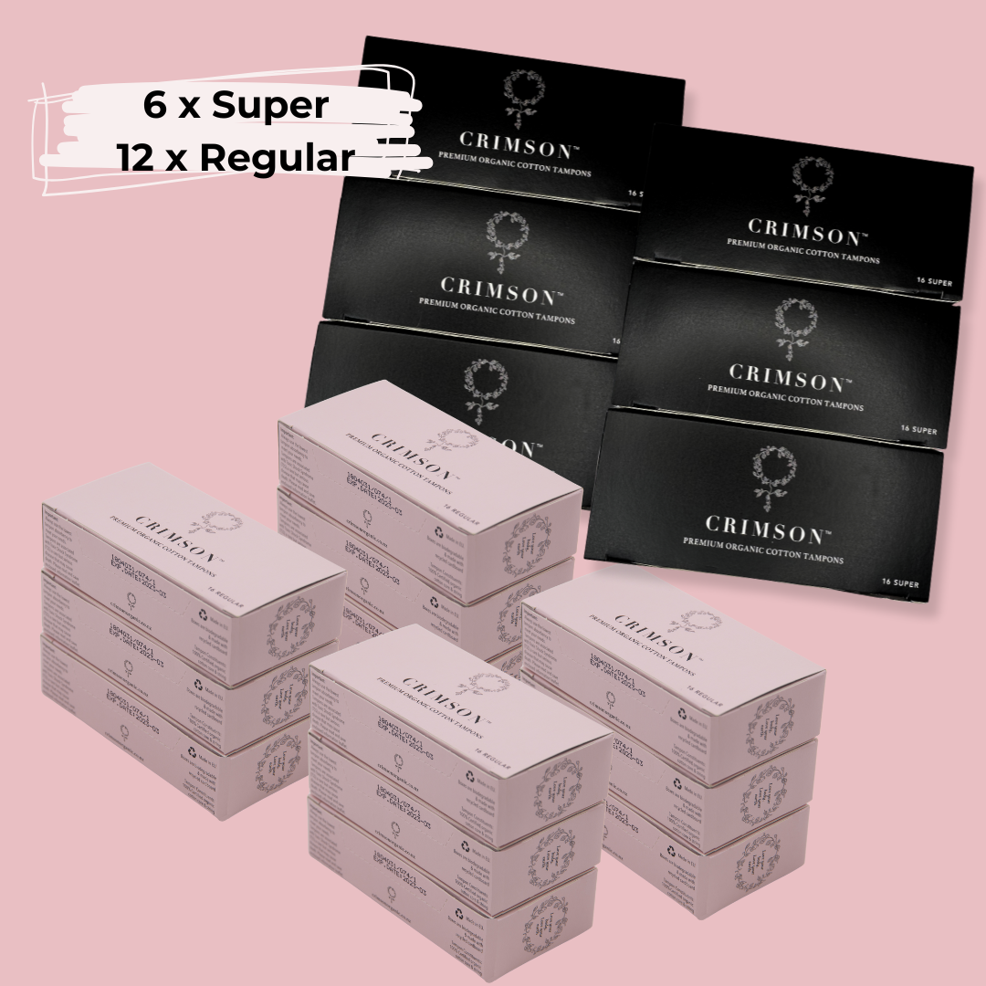 Medium Flow Organic Tampons - 12 Month Supply – Crimson