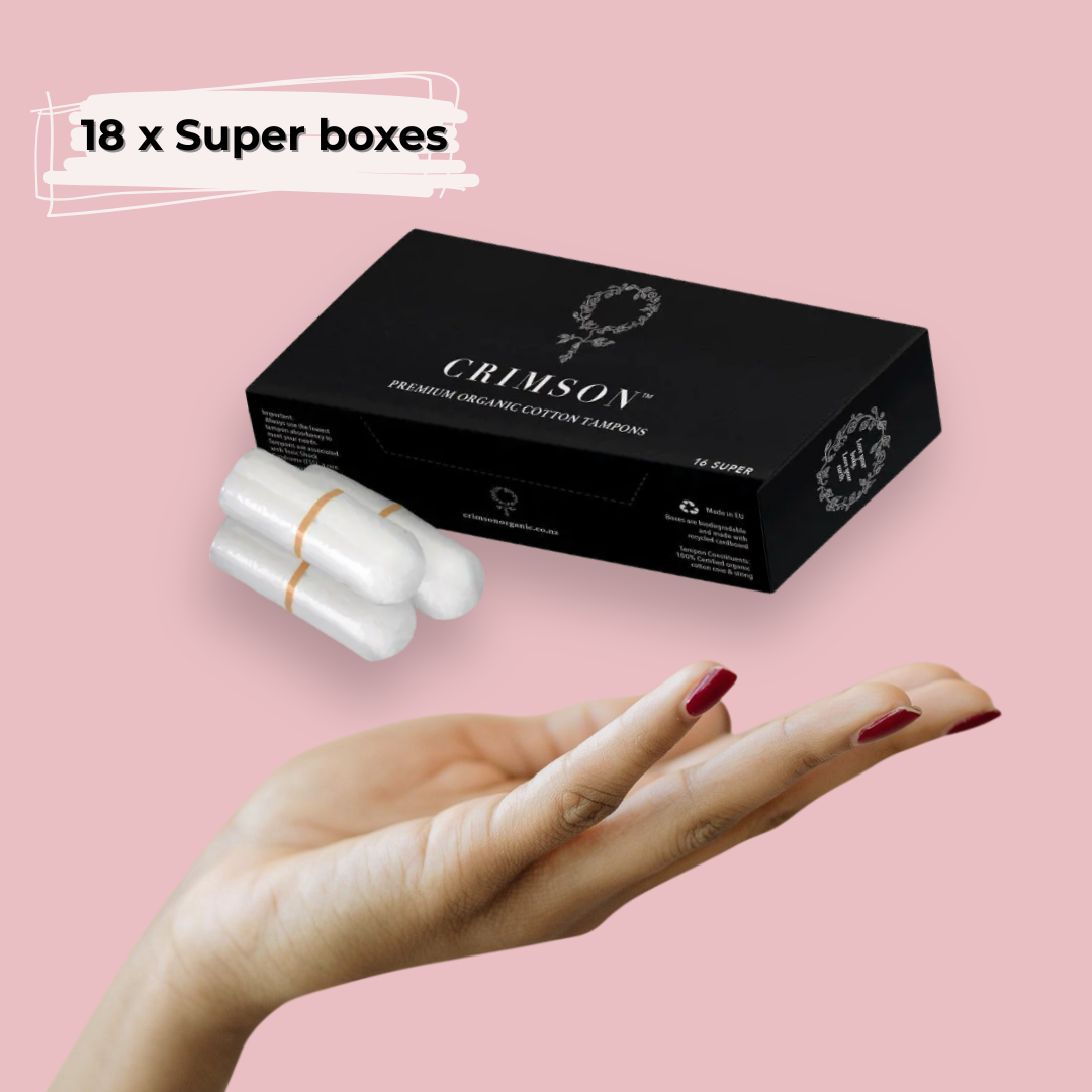 Super Organic Tampons Bulk Supply - 12 Month Supply - Crimson